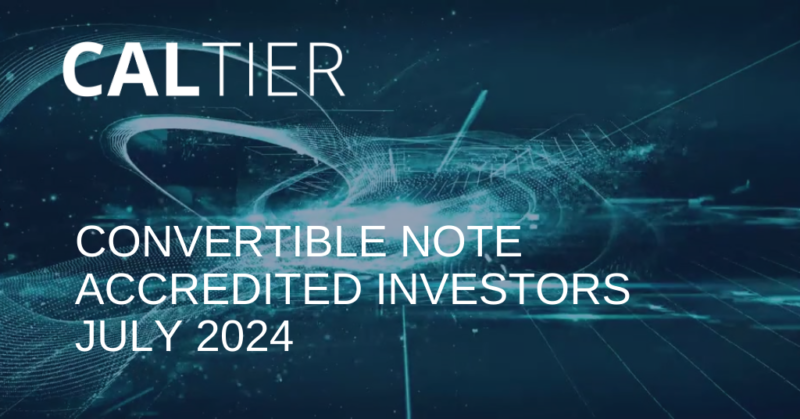 Accredited Investor Convertible Note Webinar Replay - CalTier